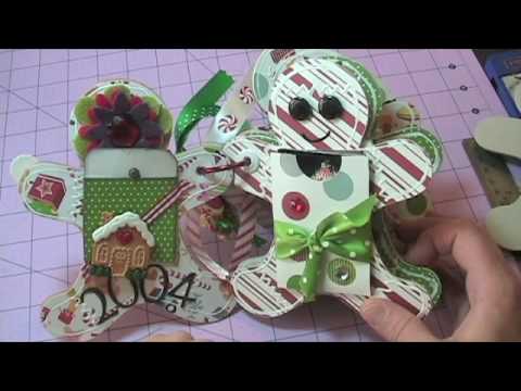 Gingerbread Men Christmas Mini Scrapbook Album - YouTube