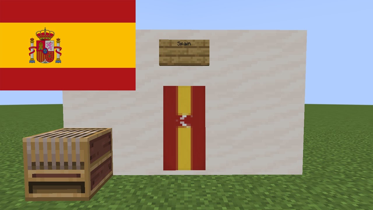 How to Make Spain's Flag in Minecraft - YouTube