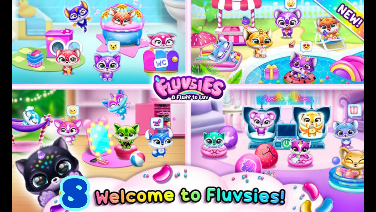 Fluvsies! Cute fluffy pets for kids. Open new game 8 - YouTube