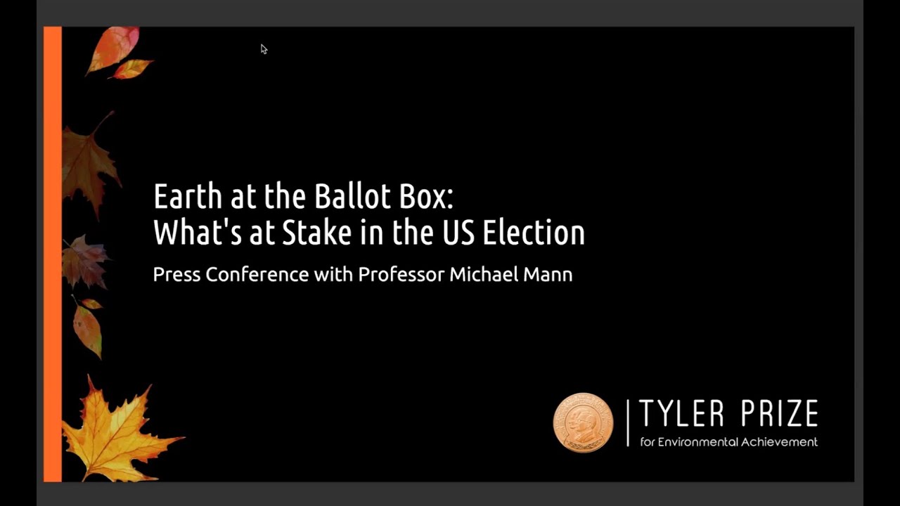 Tyler Prize Press Conference with Michael Mann Discussing US Election ...
