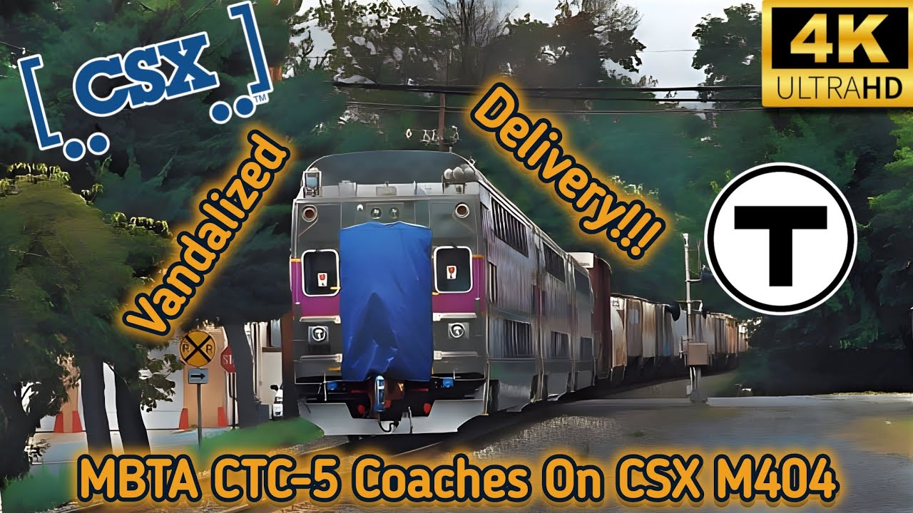 MBTA CTC-5 Coaches With One Vandalized On CSX M404 At Bergenfield NJ ...