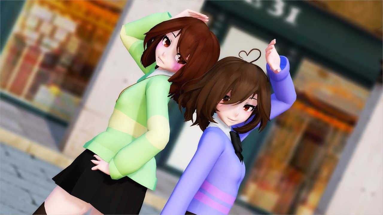 【MMD】Love Me If You Can【Undertale】Chara & Frisk (日本/EN sub) [4K UHD ...