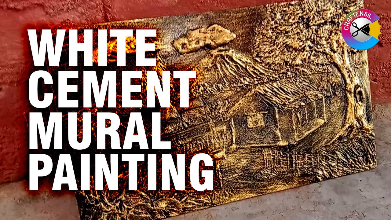 White Cement Mural Painting Full Tutorial - YouTube