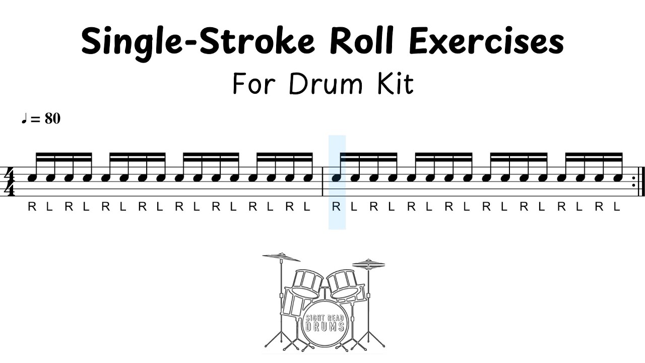 Lesson 18: Single-Stroke Rolls | 50 Drum Lessons For Beginners - YouTube