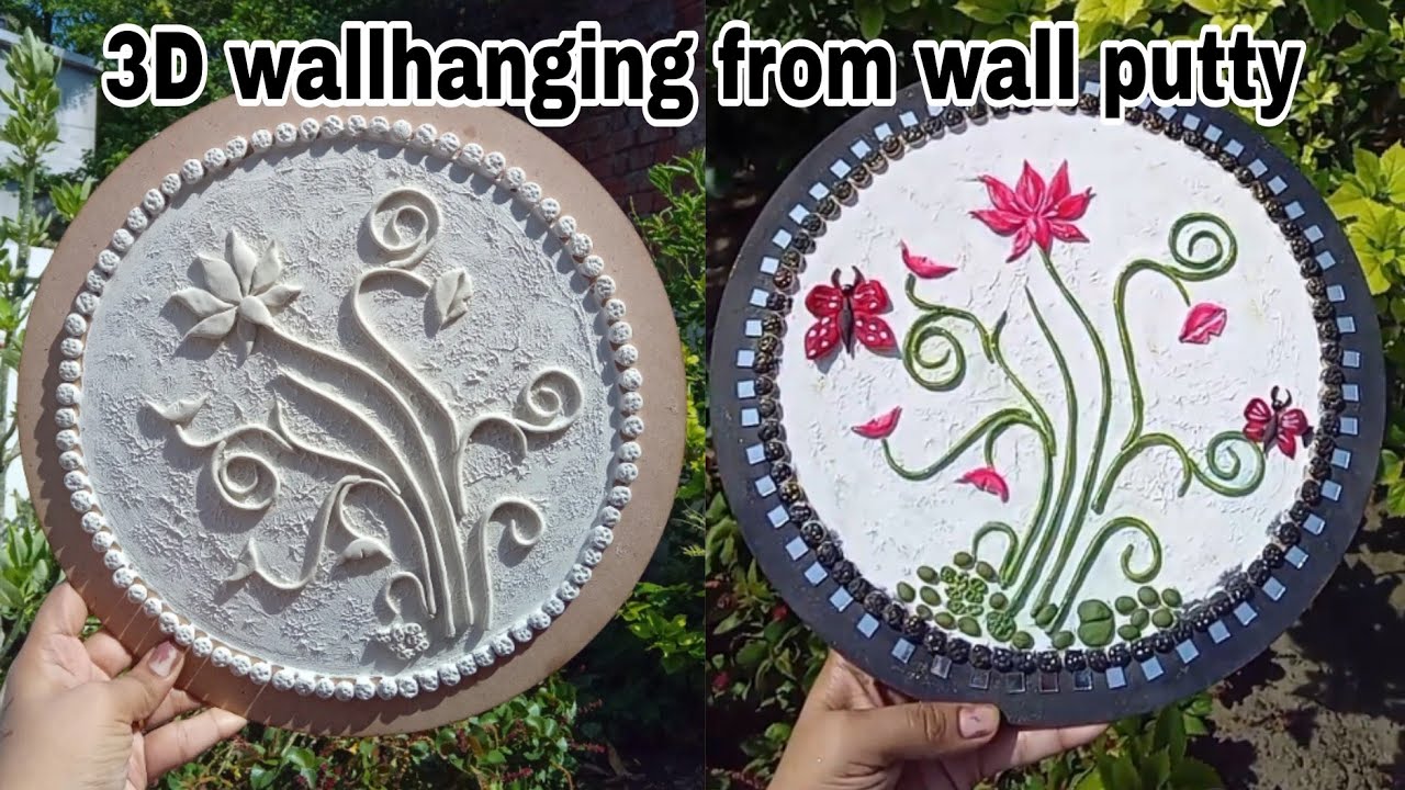 Creative DIY🫰 || 3D wallhanging idea from wall putty clay😱⬆️ || step by step #viralvideo #viral ...