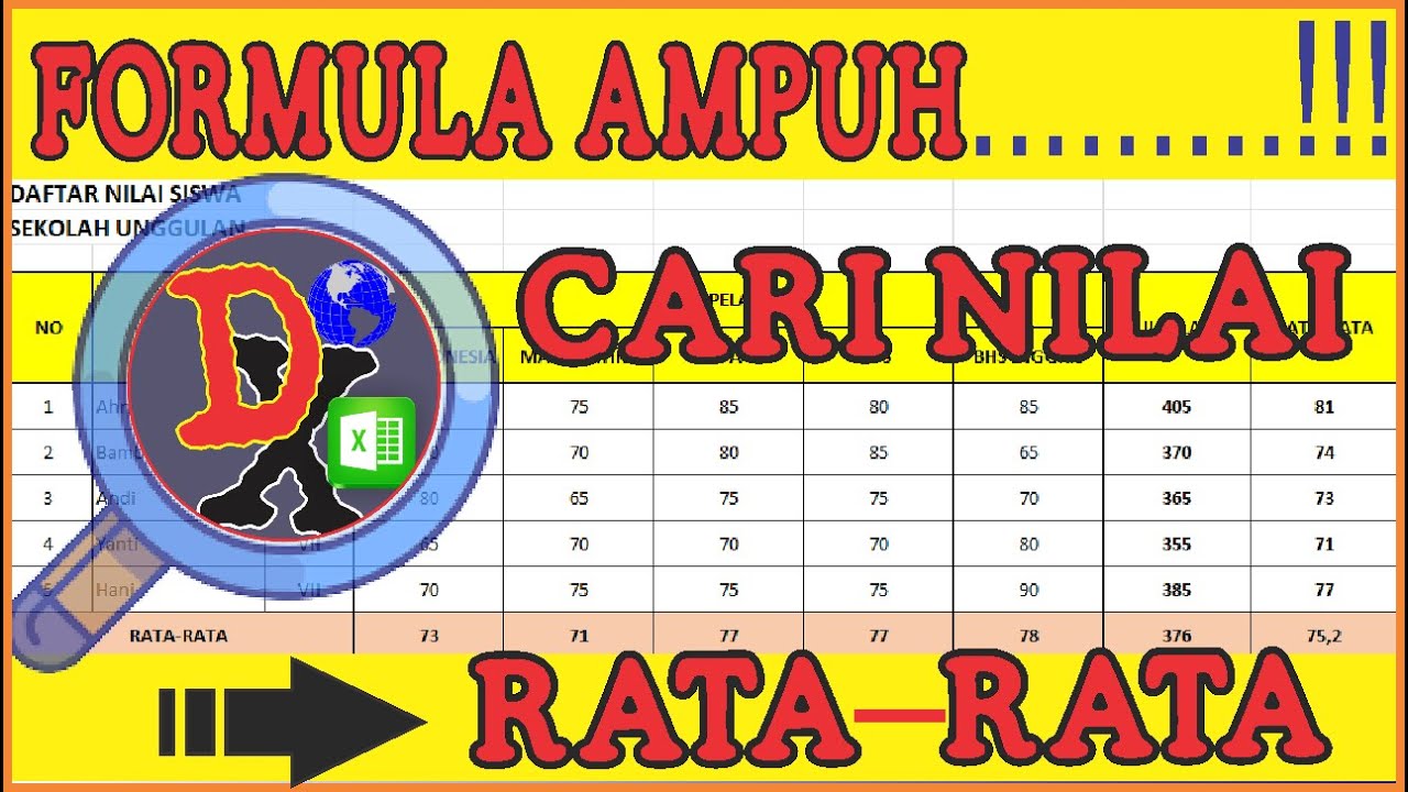 AMPUH BANGET "CARA CEPAT MENGHITUNG NILAI RATA RATA DI EXCEL" - YouTube