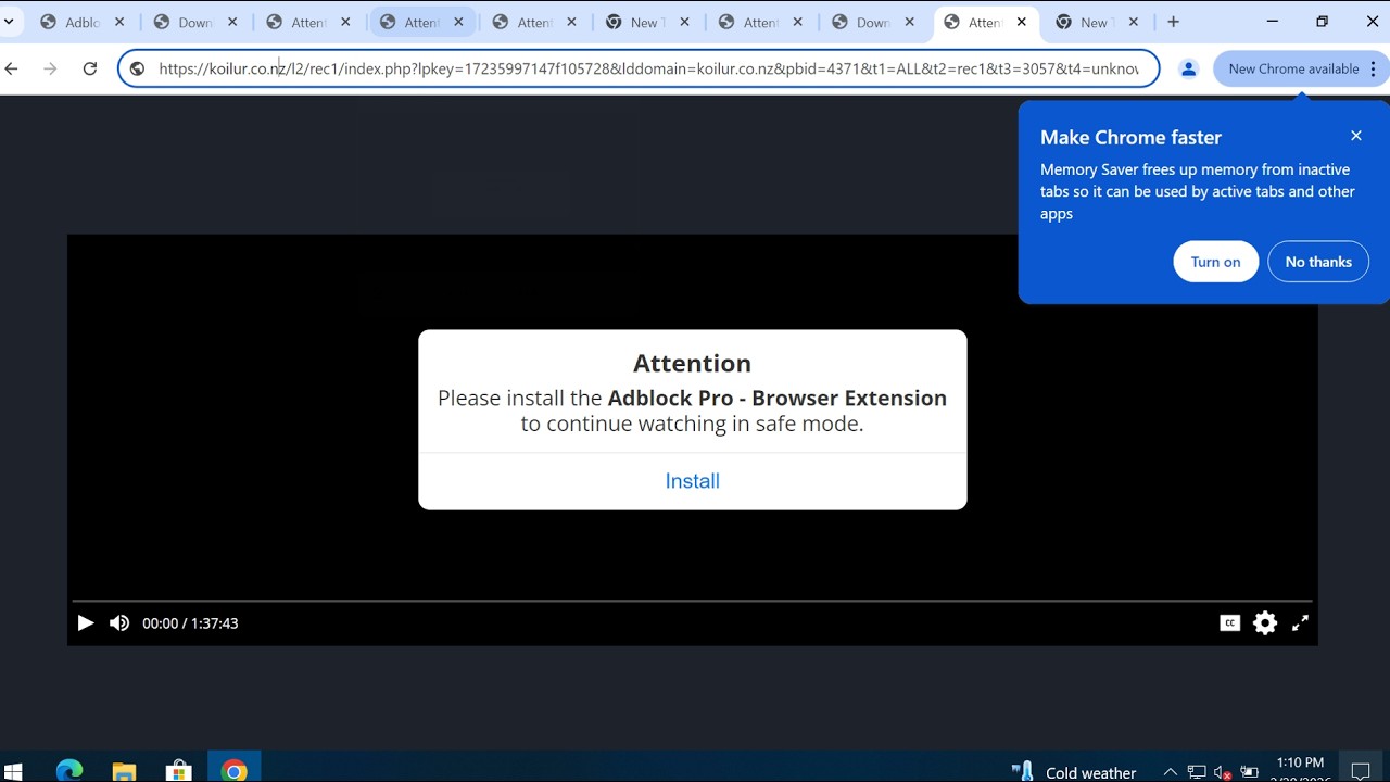 Koilur.co.nz fake Human Verification alert removal video. - YouTube