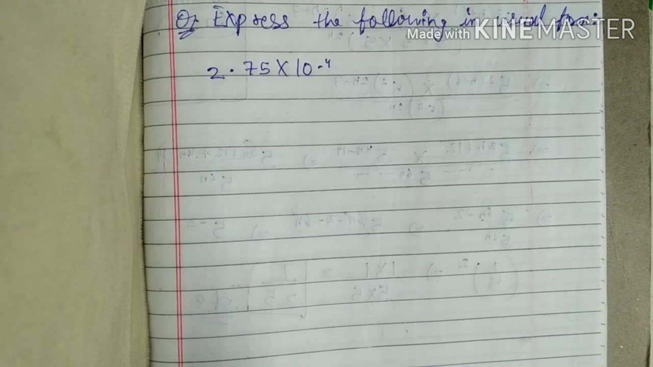 How we write negative power number's in usual form in exponents - YouTube