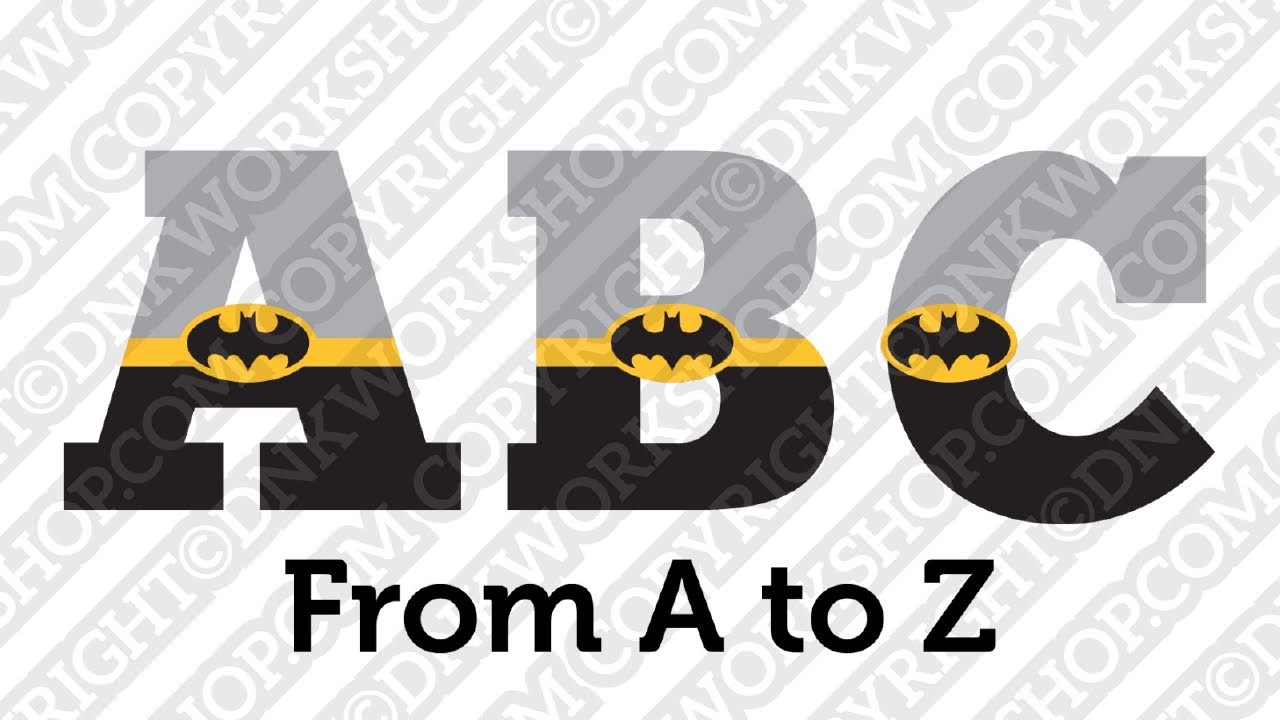 Batman Cartoon Superhero Letter Fonts Alphabet SVG Vector Silhouette ...