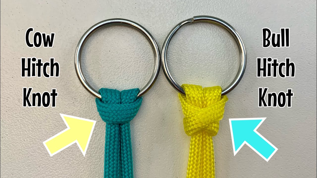 How to tie a cow hitch knot & bull hitch knot - simple! - YouTube
