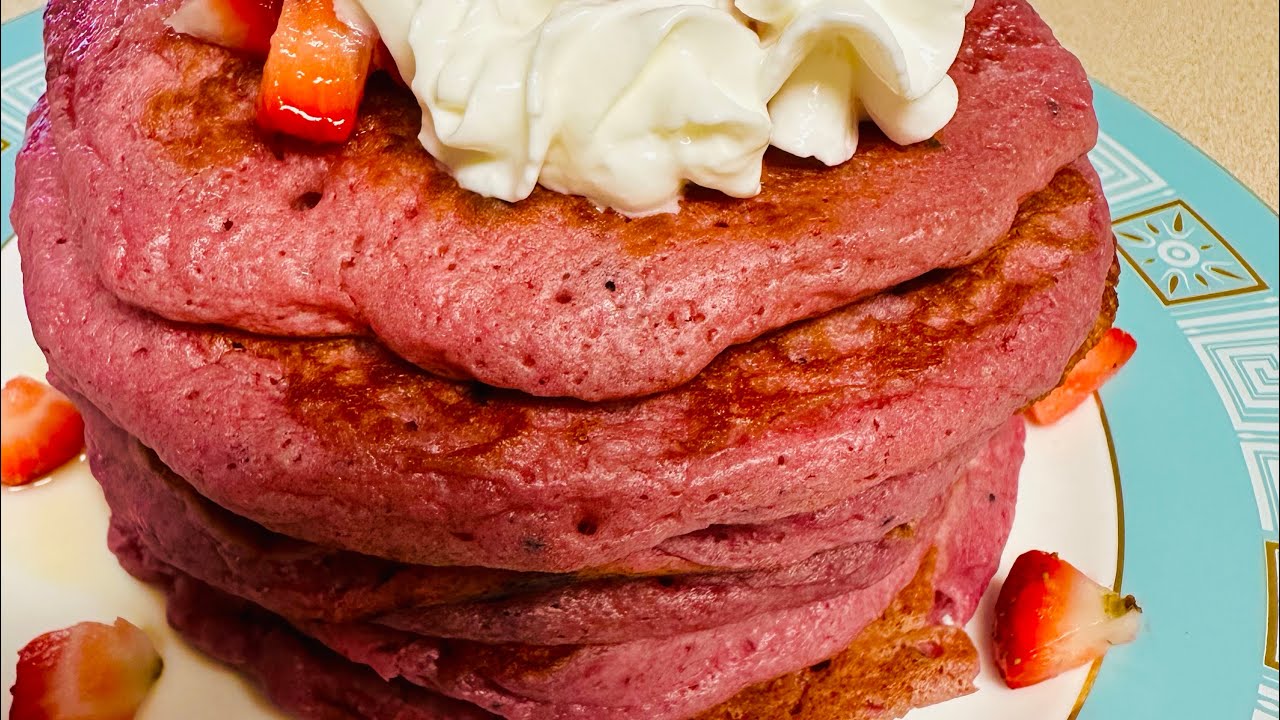 HOW TO MAKE A VERY EASY AND FLUFFY DRAGON FRUIT PANCAKES/ TIRED OF TAKE ...