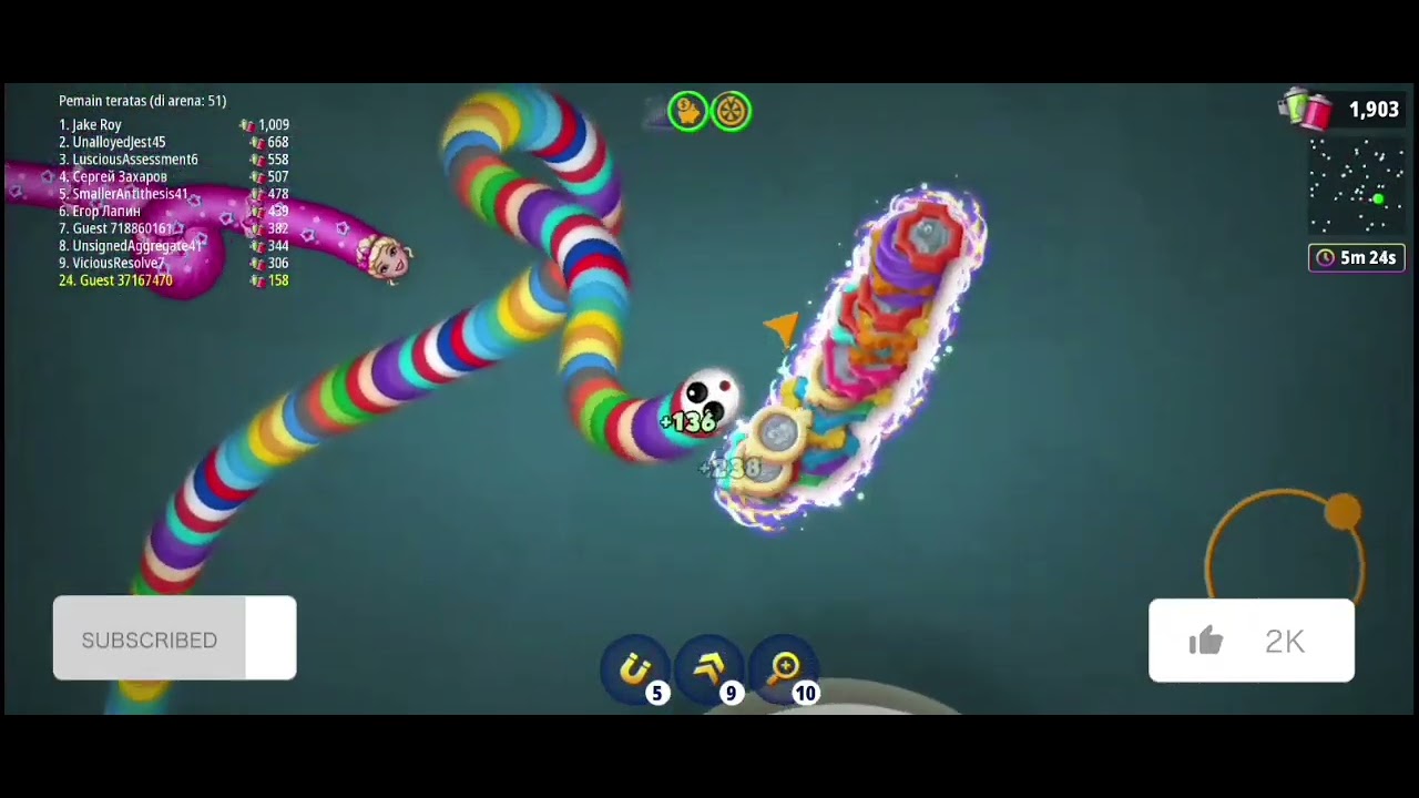 magical rainbow worm | WormsZone.io | 300823 | wormy - YouTube