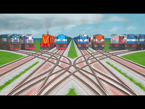 8️⃣INDIAN TRAIN'S RUN ON BUMPY BRANCHED DIAMOND RAILROAD TRACKS ...