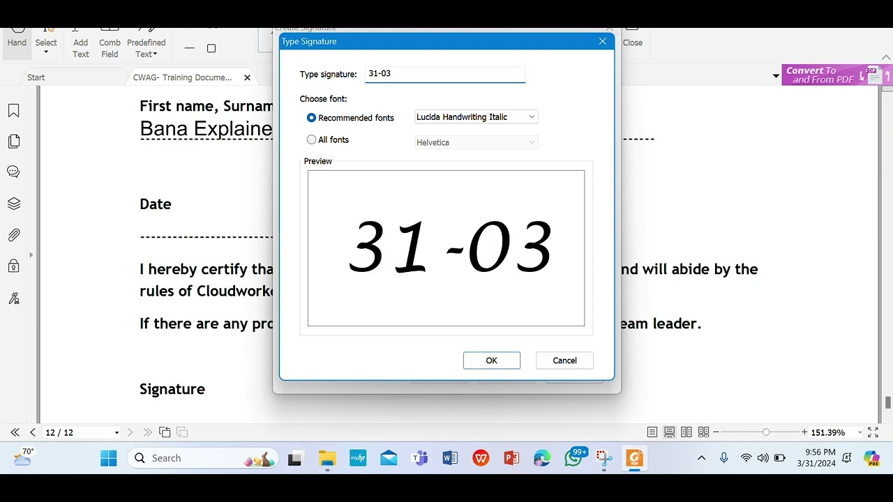 HOW TO SIGN AND EDIT CLOUDWORKERS TRAINING DOCUMENT. - YouTube