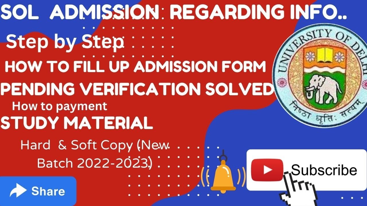 SOL Admission Full Process || Pending Verification solved || All about to admission regarding 22 ...