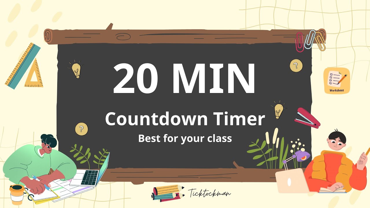 20-Minute Classroom Timer - Focused Countdown for Study & Learning ...