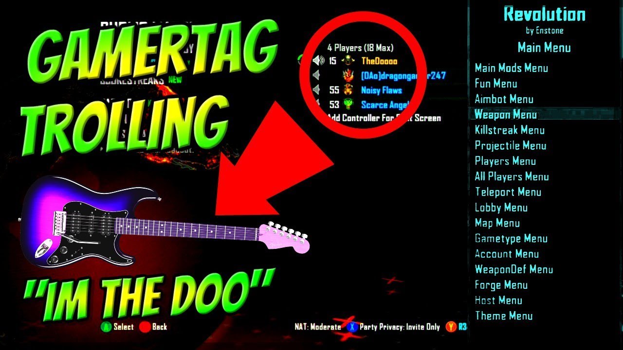 Black Ops 2 Mod Menu Gamertag Trolling! "Im The Doo" (Trolls Jump Off ...