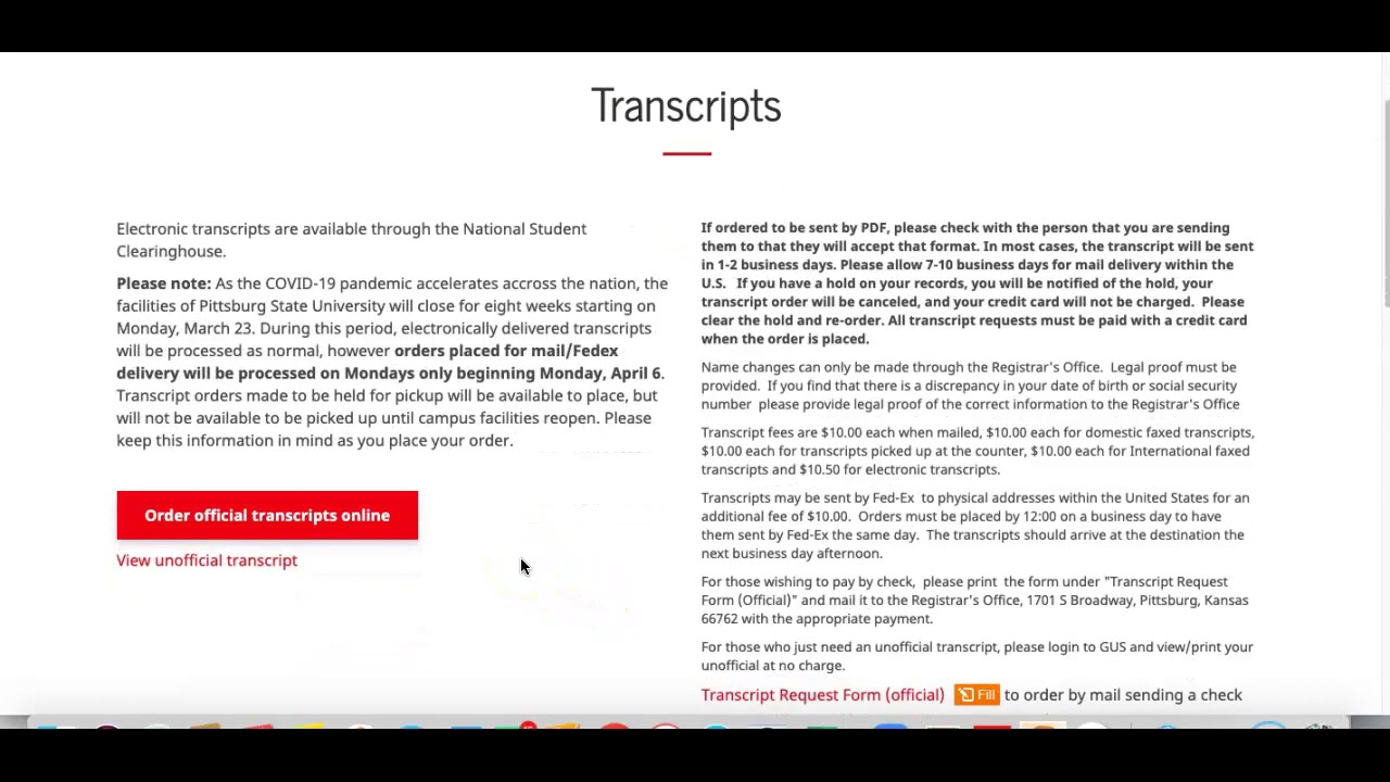 PSU Transcript Request - YouTube