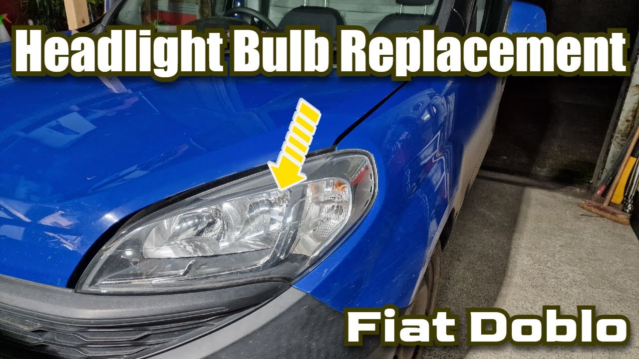 How to replace headlight bulb on Fiat Doblo Van. Headlight bulb ...