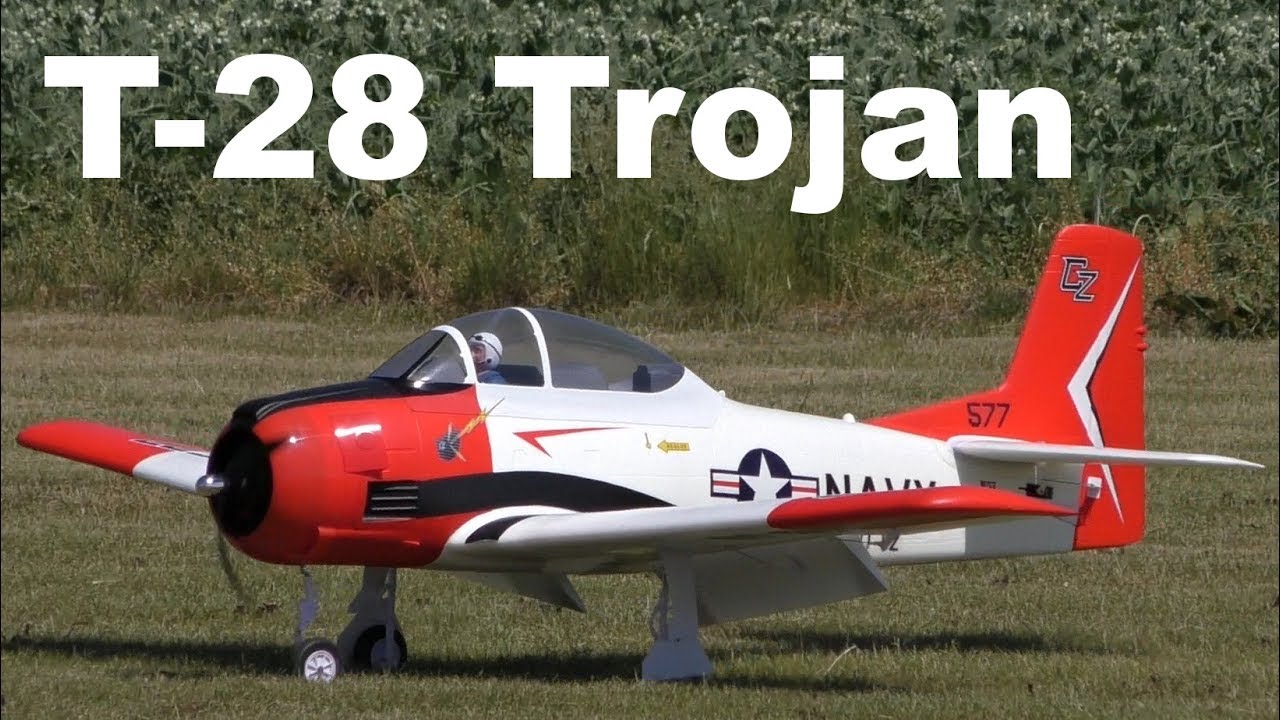 North American T-28 Trojan, scale RC airplane, 2017 - YouTube