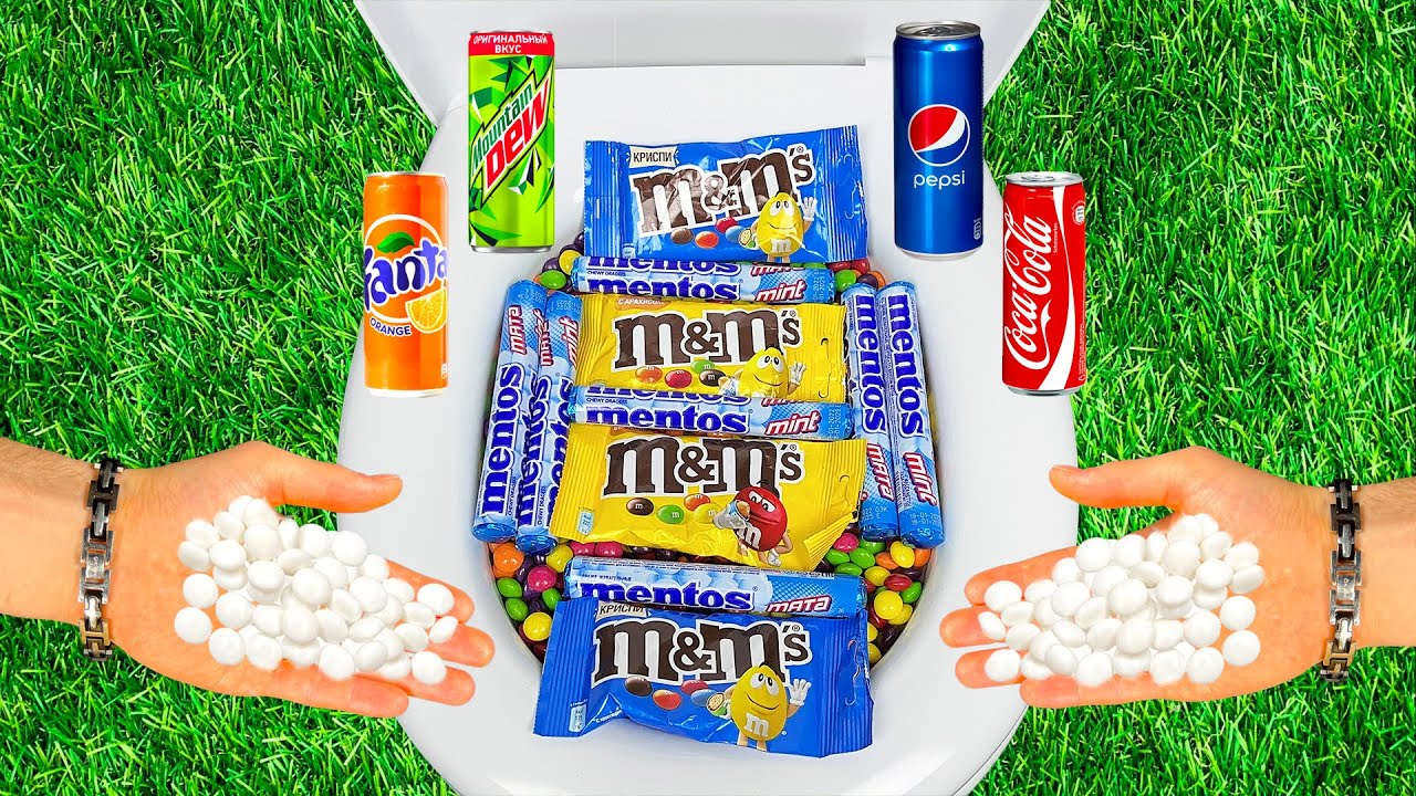 Experiment !! Coca-cola, M&M's, Mentos, Balls, Fantola vs SODA, MENTOS ...