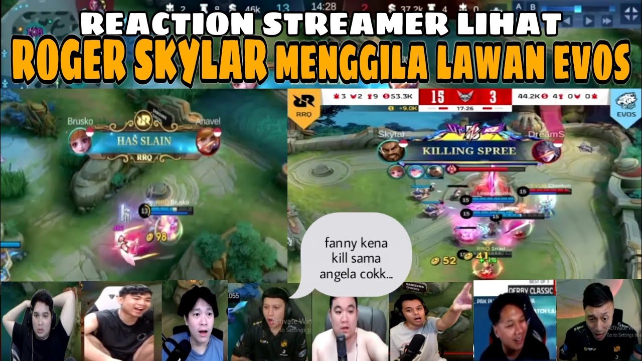 Reaction streamer lihat roger skylar menggila rrq vs evos #rrqhoshi # ...