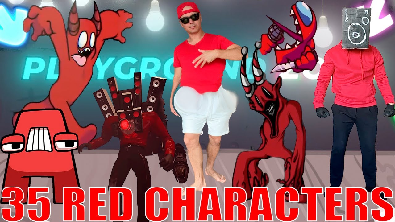 FNF In Real Life VS My Playground | ALL Red Characters - YouTube