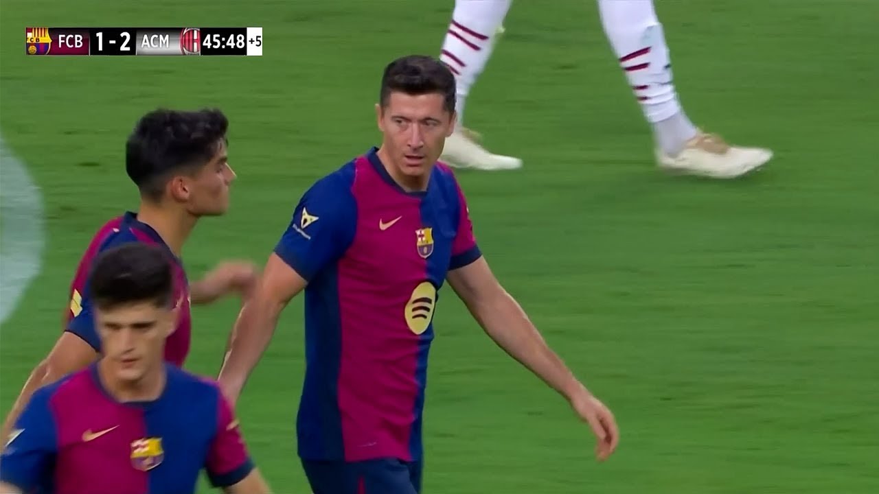 Lewandowski vs AC Milan - 2 goals and MOTM - YouTube