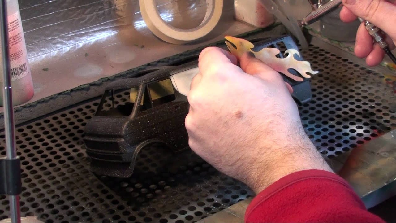 How to airbrush Space Art on a modelcar Part 2; painting the driver ...