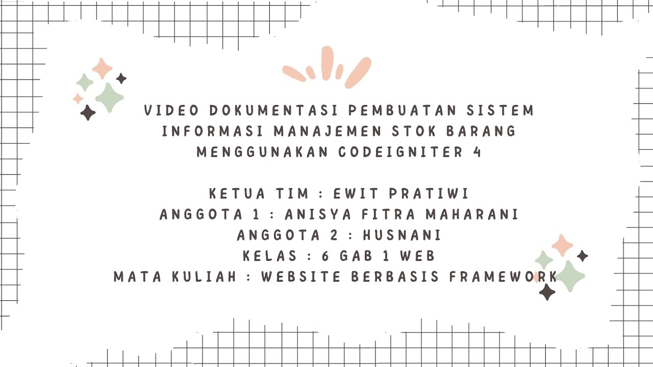 Dokumentasi Pembuatan Sistem Informasi Manajemen Stok Barang Menggunakan Codeigniter 4 - YouTube