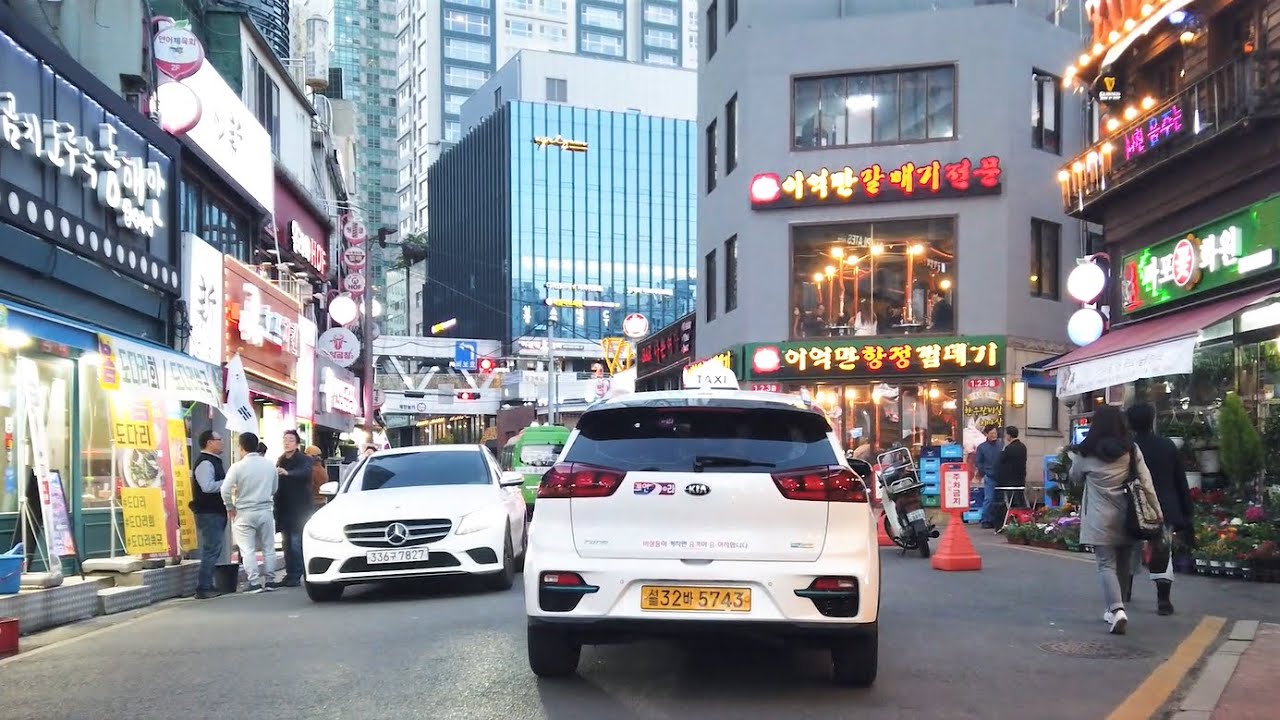 Walk(Ride a bicycle) around Mapo Station, Seoul 서울 마포역 주변 먹자골목 Du lịch ...