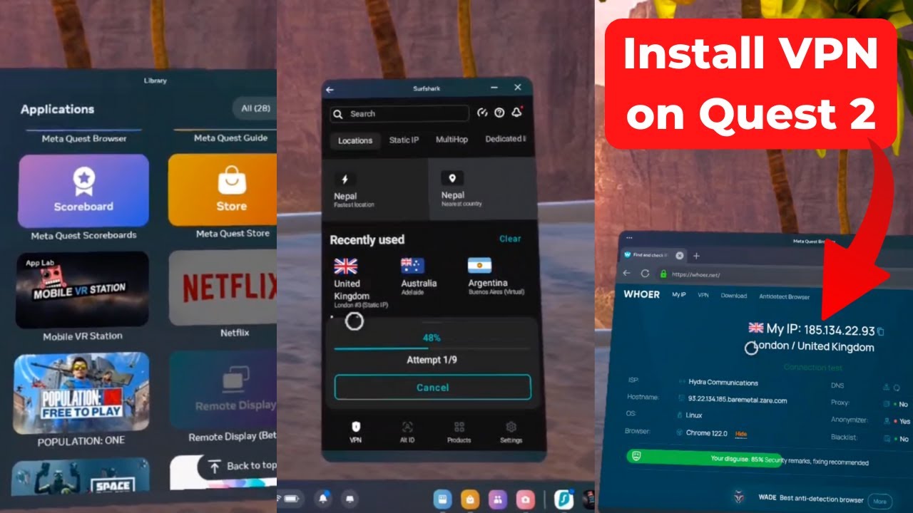 How to Install VPN on Meta Quest 2 VR free Without Sidequest or a PC ...
