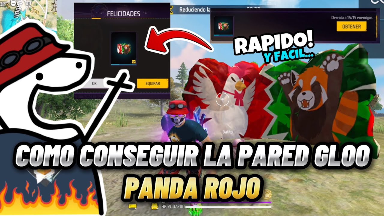 Como conseguir la PARED GLOO PANDA ROJO en freefire FIN DE SEMANA DEL ...