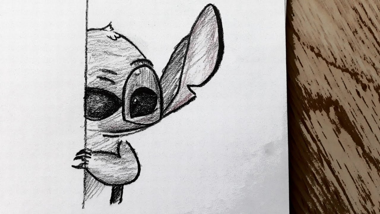 How to draw stitch cartoon easy|| stitch drawing || pencil color ...