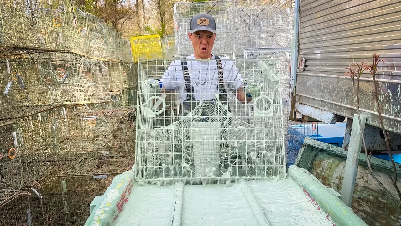 Painting 1,300 Crab Pots - YouTube