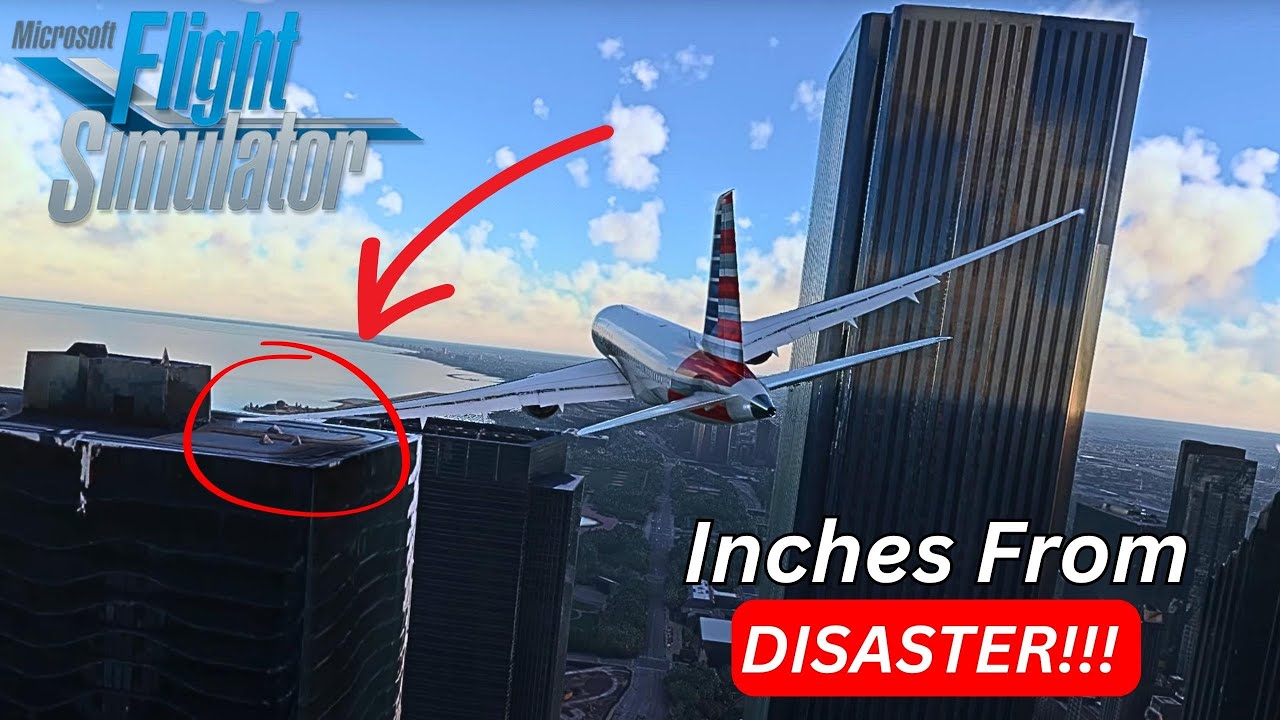 Near Miss During Chicago Sightseeing - Boeing 787-8 w/ TrackIR 5 ...