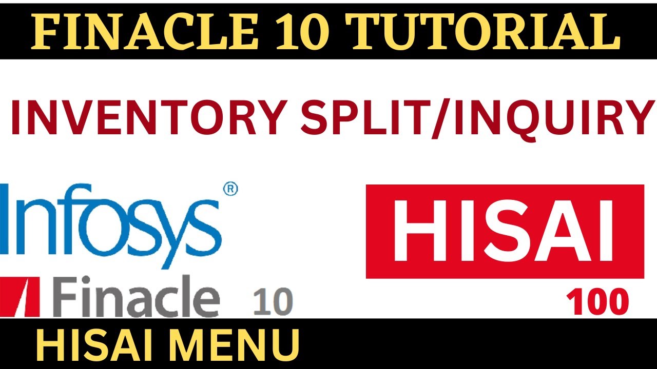 FINACLE 10 Tutorial || Inventory Split || Finacle10 Menu || Learn and ...