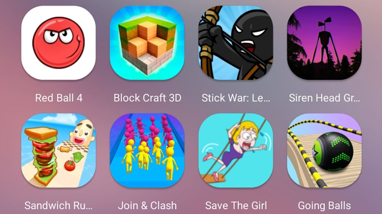 Save The Girl,Sandwich Runner,Block Craft 3D,Red Ball 4,Stick War ...