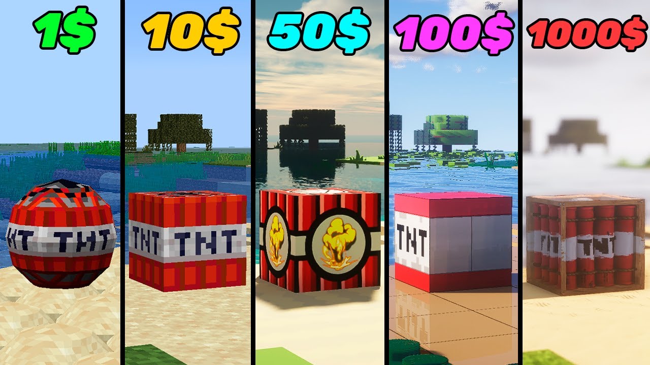 tnt 1$ vs 25$ vs 100$ vs 1000$ - YouTube