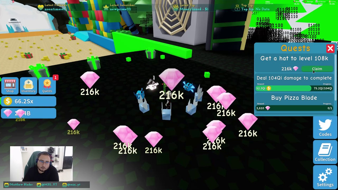 Crazy amount of gems from gem quest in ROBLOX game unboxing simulator ...