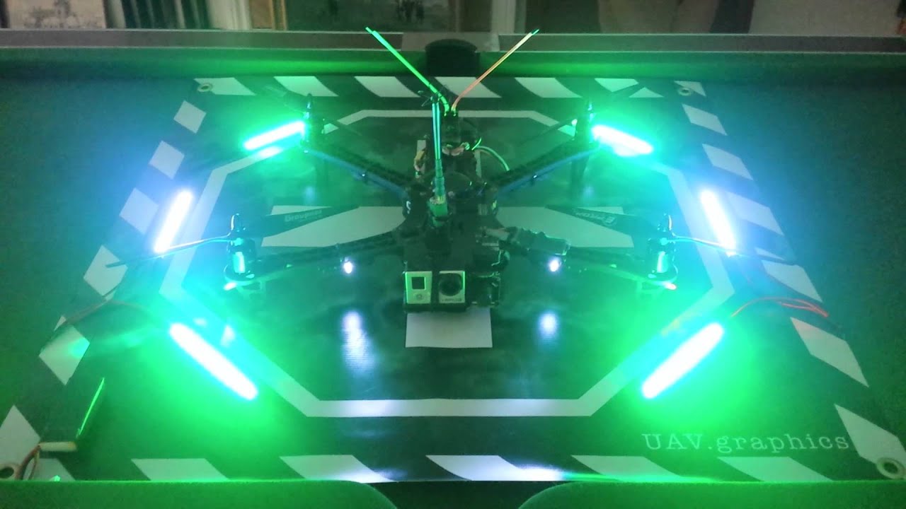 www.UAV.graphics Landing Pad with LED lighting. - YouTube