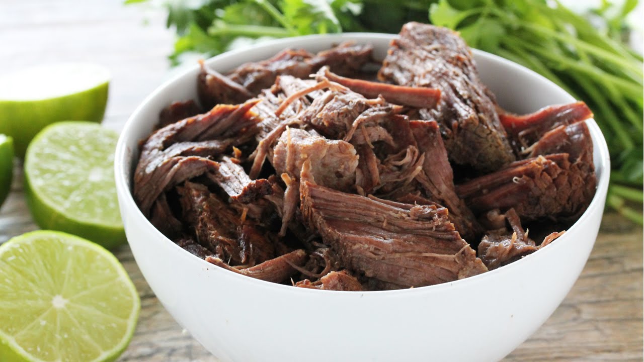 Slow Cooker Chili-Lime Shredded Beef - YouTube