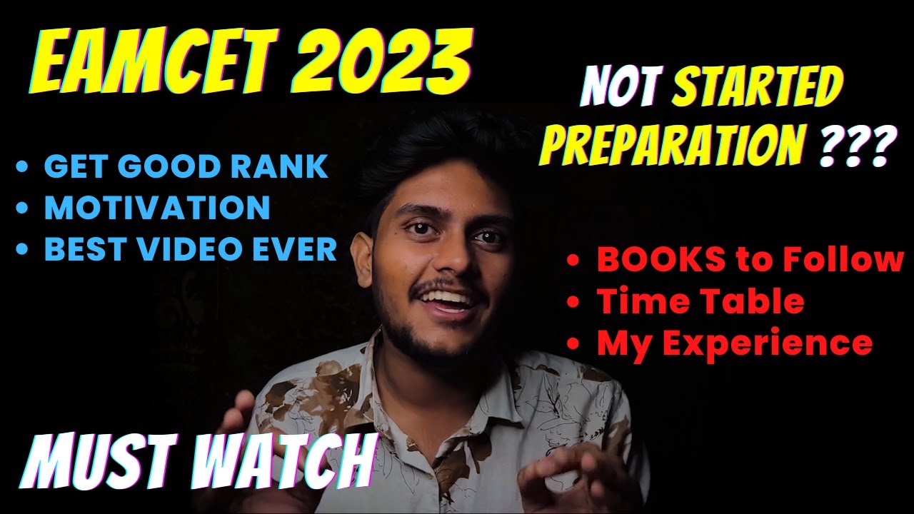EAMCET 2023 Watch Video Start Preparation Get Good Rank || BOOKS ...