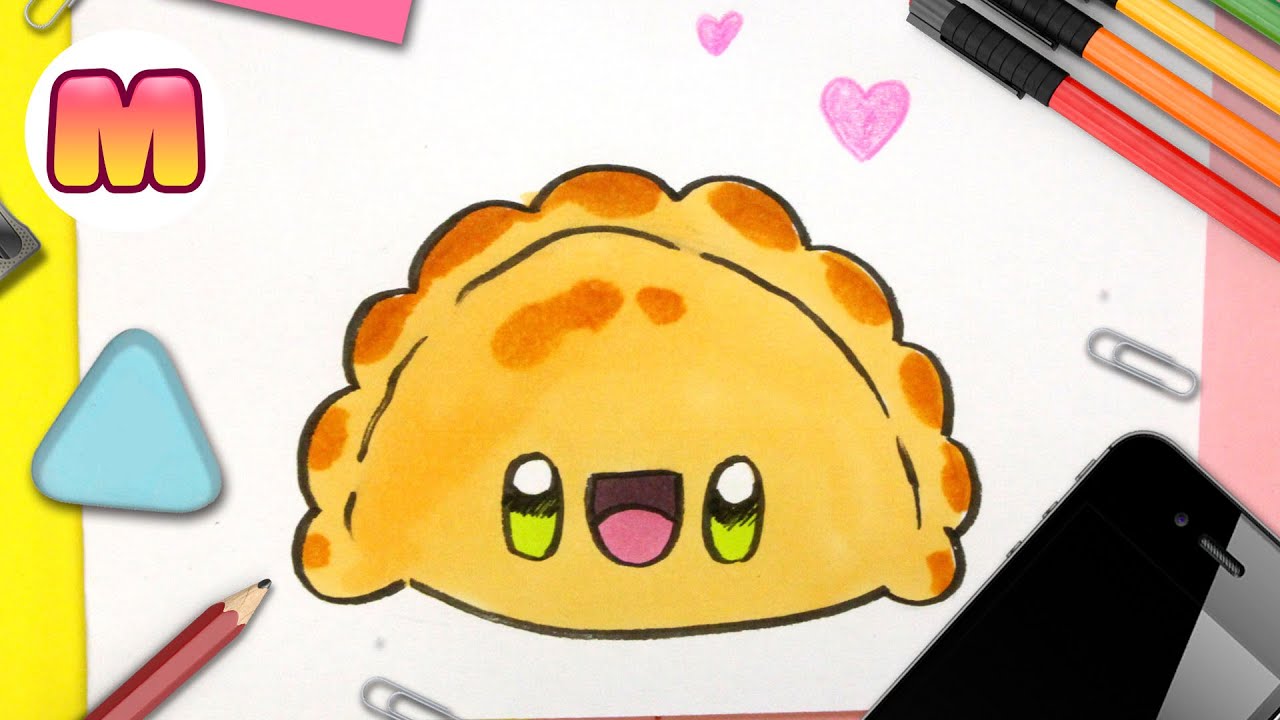 COMO DIBUJAR UNA EMPANADA KAWAII - Dibujos kawaii faciles - Aprender a dibujar con Jape - YouTube