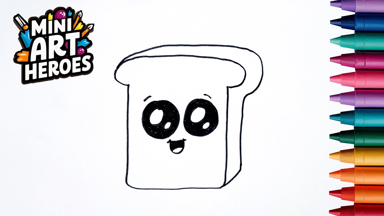 How to Draw Bread - For Kids | Mini Art Heroes - YouTube