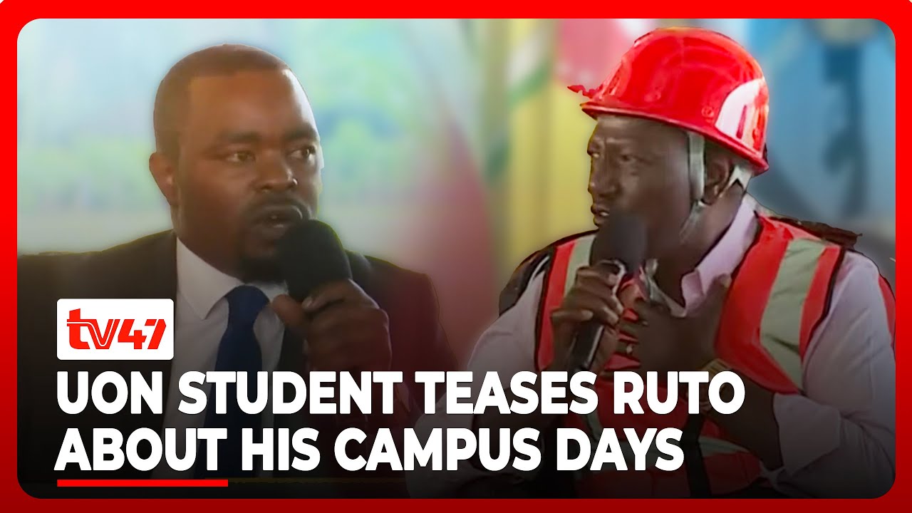 UON student teases Ruto about his campus days - YouTube