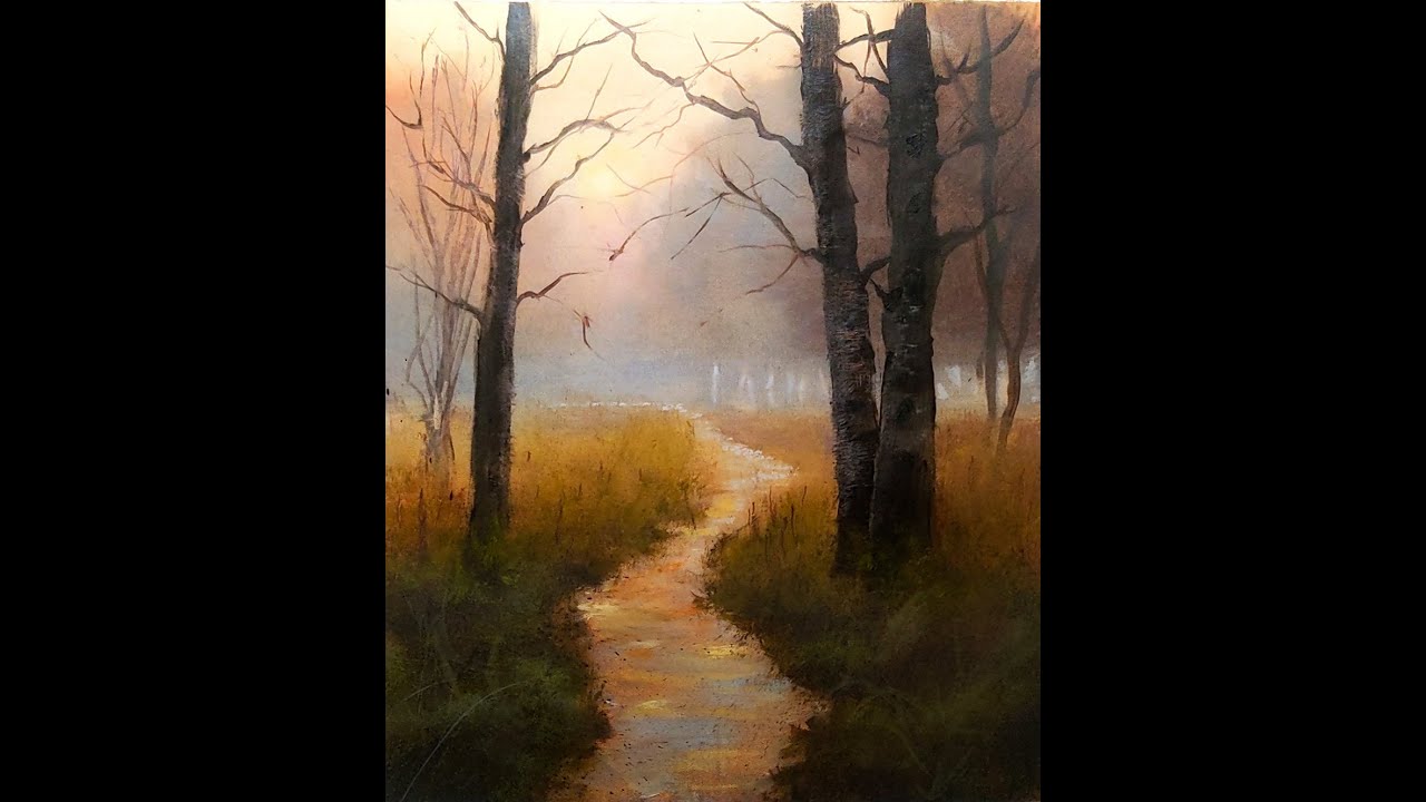 Easy way to paint a forest landscape. Painting lesson for beginners ...