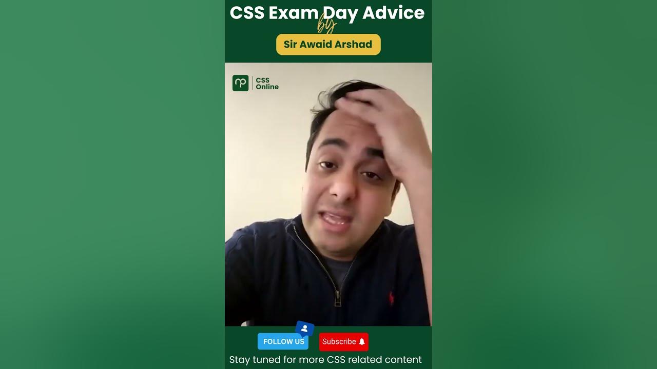 🚨css Exam Day Advice By Sir Awaid Arshad Youtube