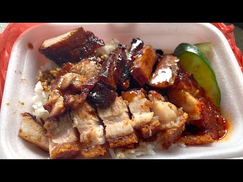 Worth it! 4.7⭐️ $3.50 char siew and roast pork belly rice! Fu Shun Shao La @ Maxwell Food Centre