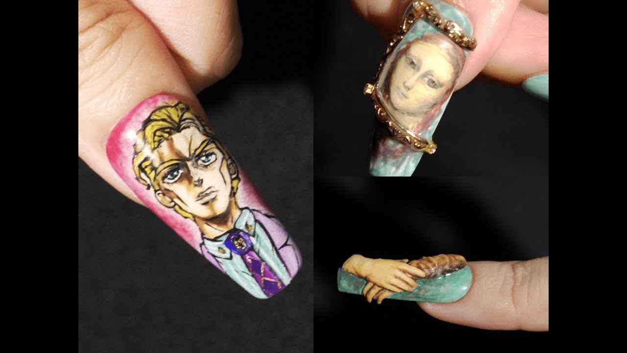 [Nail Tutorial/Process] Yoshikage Kira theme press-on nails_JOJO - YouTube